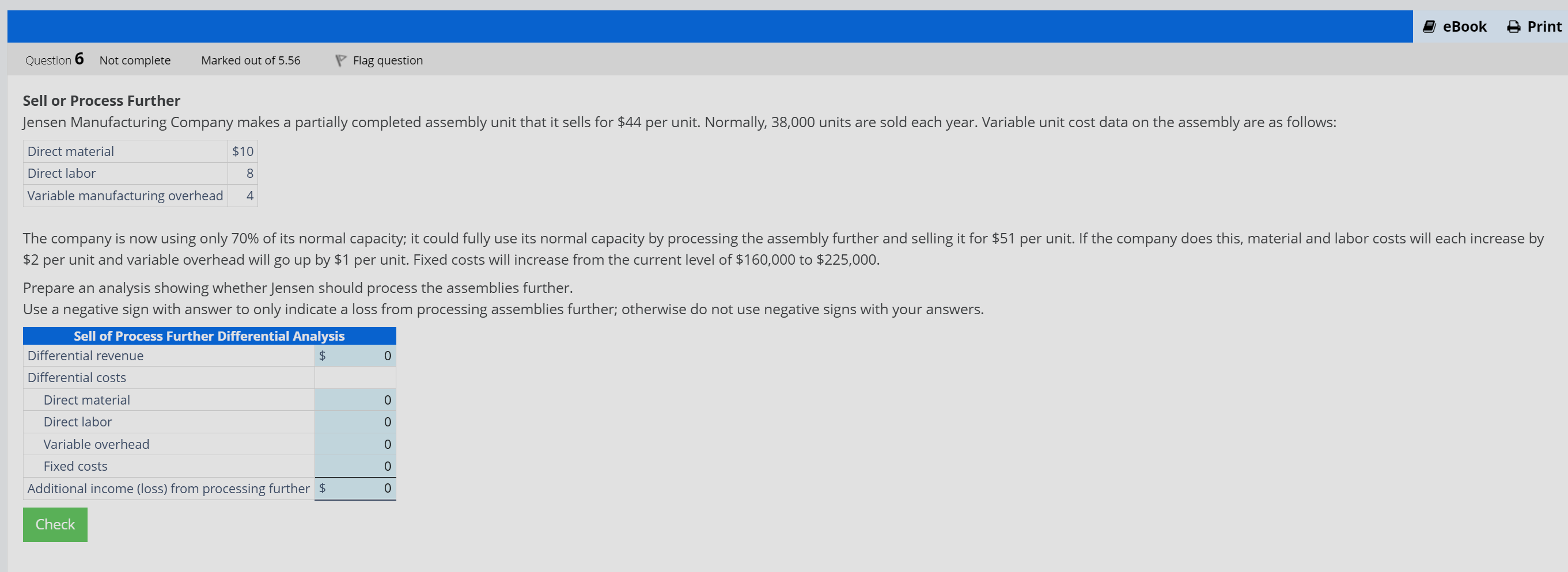 Solved Sell or Process Further$2 ﻿per unit and variable | Chegg.com