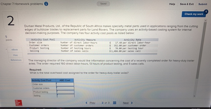 Solved Chapter 7 Homework problems Saved Help Save & Exit | Chegg.com