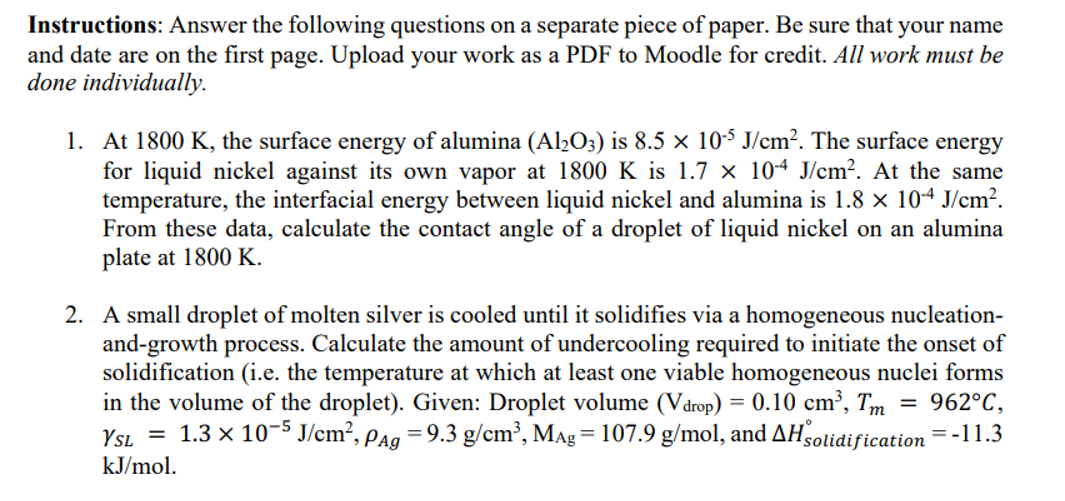 Solved Instructions: Answer the following questions on a | Chegg.com