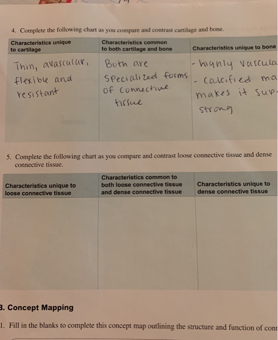 Solved #4a 4. Complete the following chart as you compare | Chegg.com