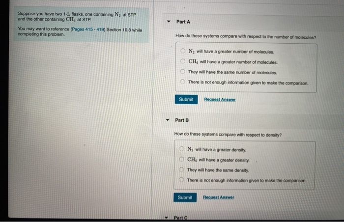 Solved Suppose you have two 1-L flasks, one containing N, at | Chegg.com