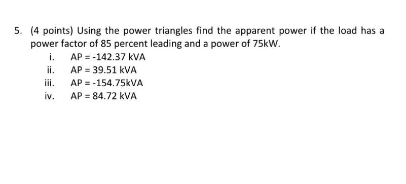Solved 5. (4 points) Using the power triangles find the | Chegg.com