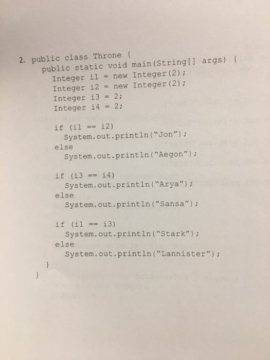 Solved 2. public class Throne public static void main | Chegg.com