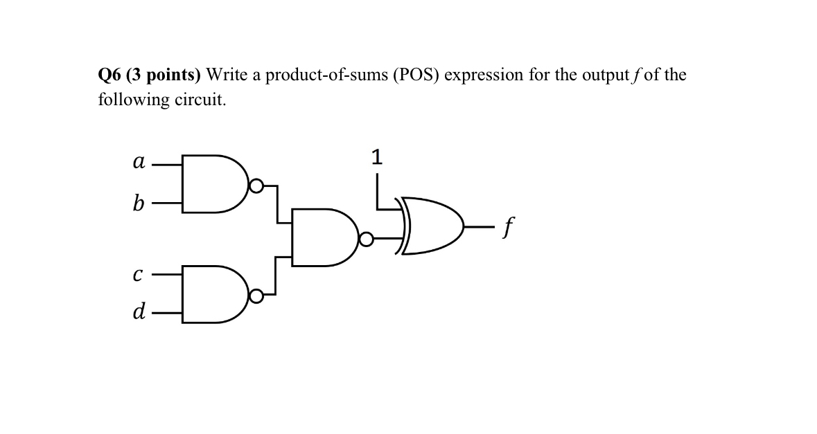 Solved Q6 (3 ﻿points) ﻿Write a product-of-sums (POS) | Chegg.com