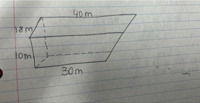 Solved a) Determine the surface area of the pool in meters | Chegg.com