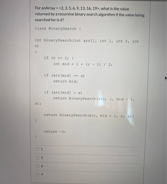Solved For anArray = , what is the | Chegg.com