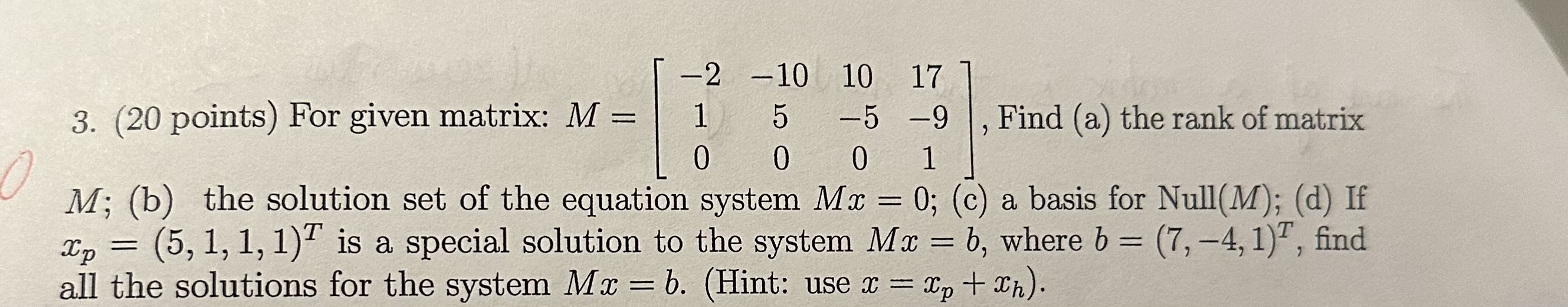 Solved (20 ﻿points) ﻿For given matrix: | Chegg.com