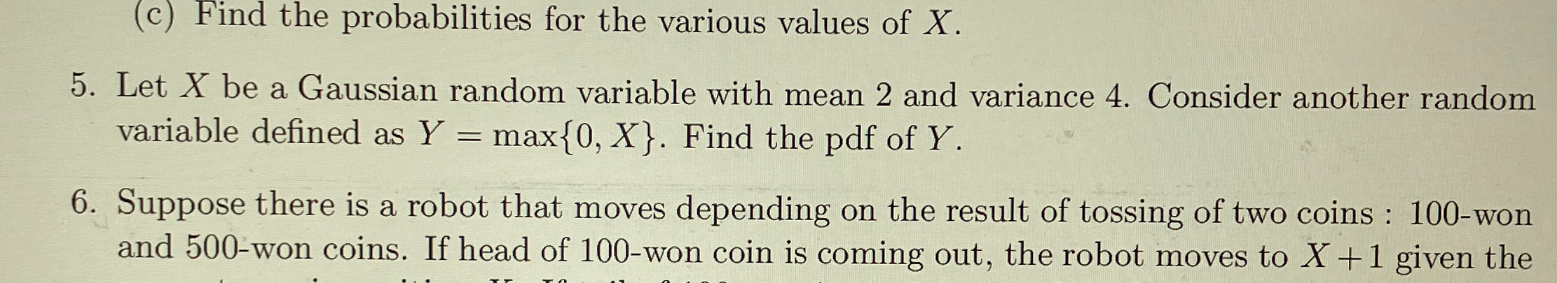 Solved 5 ﻿let X ﻿be A Gaussian Random Variable With Mean 2 