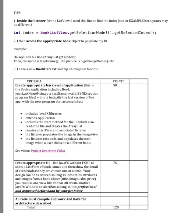 JavaFX Model View Controller: Project 3-125 Points | Chegg.com