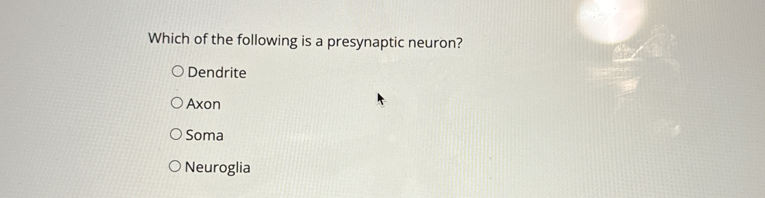 Solved Which of the following is a presynaptic | Chegg.com
