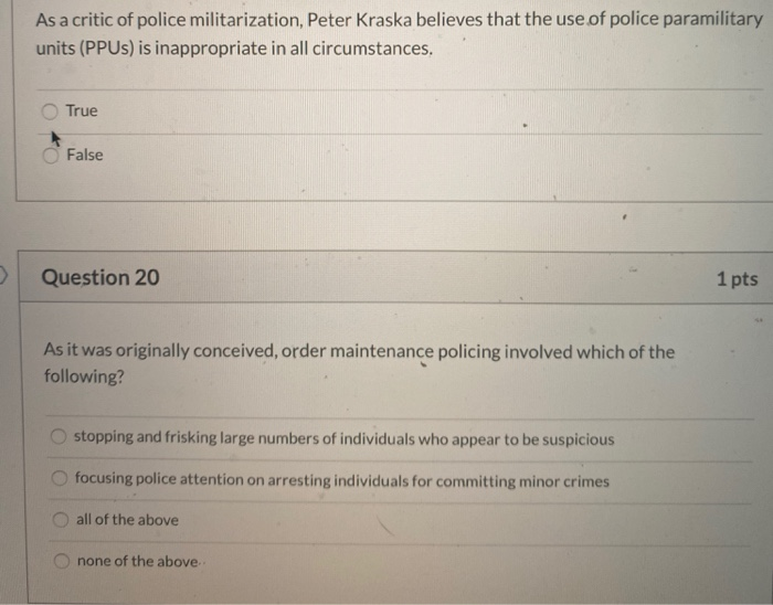 Solved As a critic of police militarization, Peter Kraska | Chegg.com