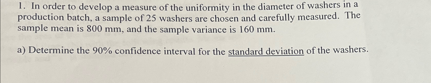 Solved In order to develop a measure of the uniformity in | Chegg.com