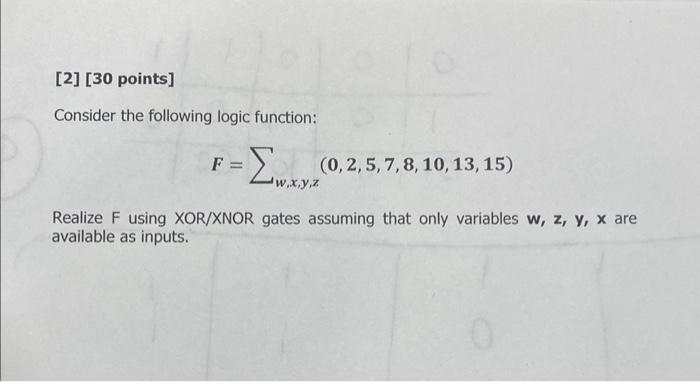 Consider the following logic function: | Chegg.com