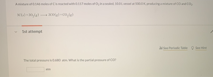 Solved Amixture of 0.146 moles of C is reacted with 0.117 | Chegg.com