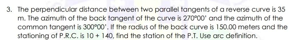 Solved 3. The perpendicular distance between two parallel | Chegg.com