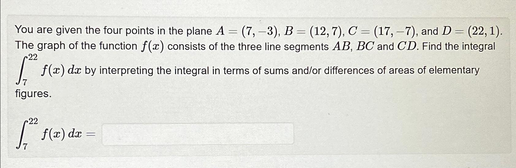 Solved You are given the four points in the plane | Chegg.com