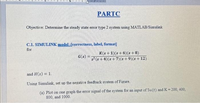 Solved Objective: Determine the steady state error type 0 | Chegg.com