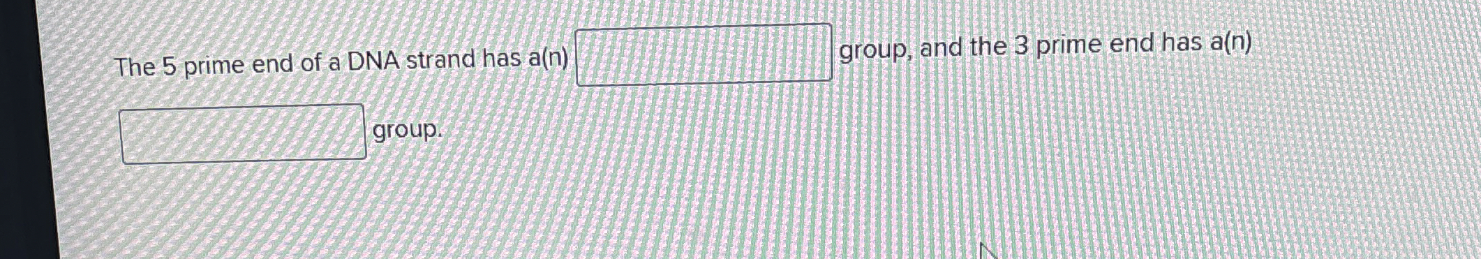 Solved The 5 ﻿prime end of a DNA strand has a(n) ﻿group, and | Chegg.com