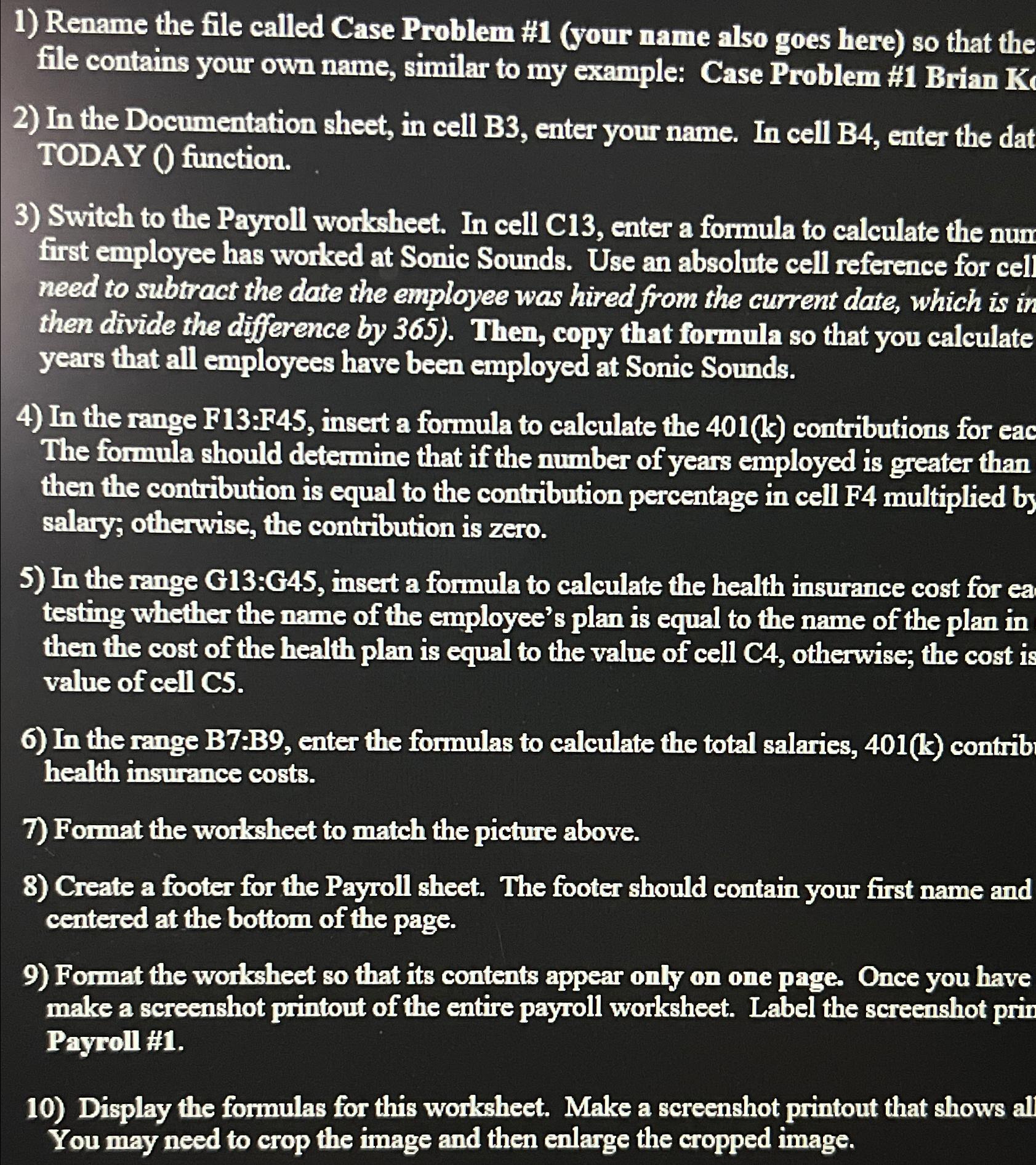 Solved Rename the file called Case Problem #1 (your name | Chegg.com