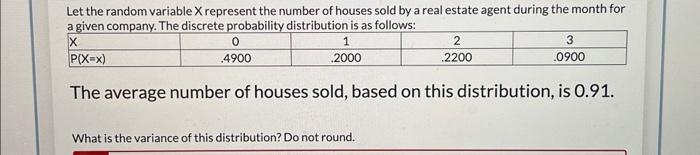 Solved Let the random variable X represent the number of | Chegg.com