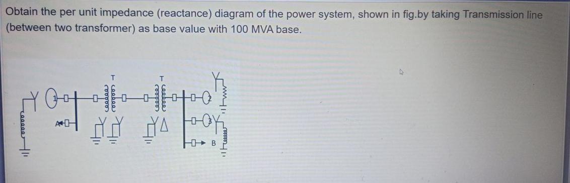 Solved Obtain the per unit impedance (reactance) diagram of | Chegg.com