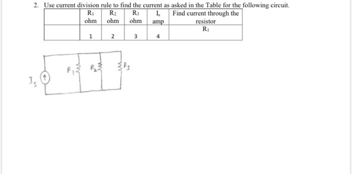 Solved 2. Use current division rule to find the current as | Chegg.com