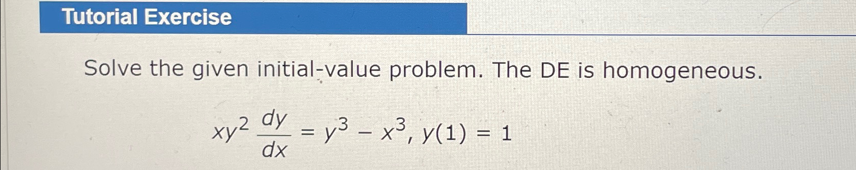 Solved Tutorial Exercisesolve The Given Initial Value 6401