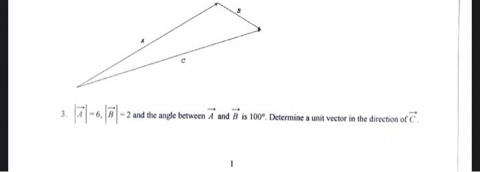 Solved 3. ∣A∣=6,∣B∣=2 and the angle between A and B is 100∘. | Chegg.com