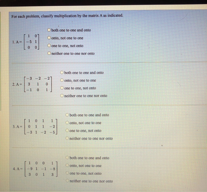 Solved For each problem, classify multiplication by the | Chegg.com