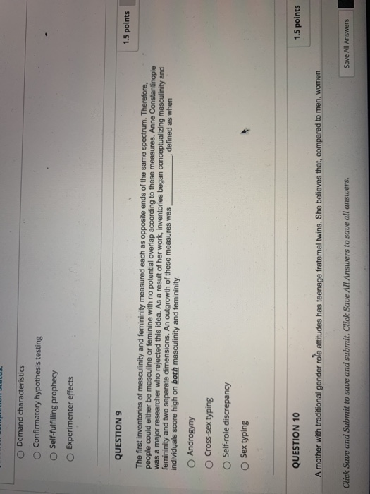 Solved Demand characteristics O Confirmatory hypothesis | Chegg.com
