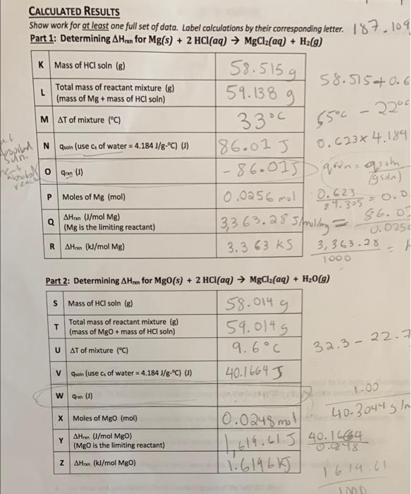 Solved Determining AH, of MgO [Mg(s) + 1/2O2(g) → Mg0(s)] AA | Chegg.com