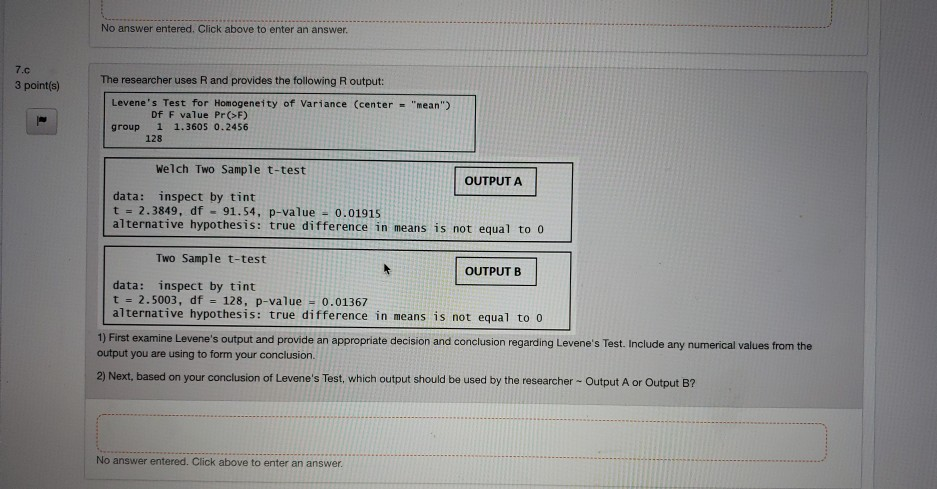 Solved No answer entered. Click above to enter an answer. | Chegg.com