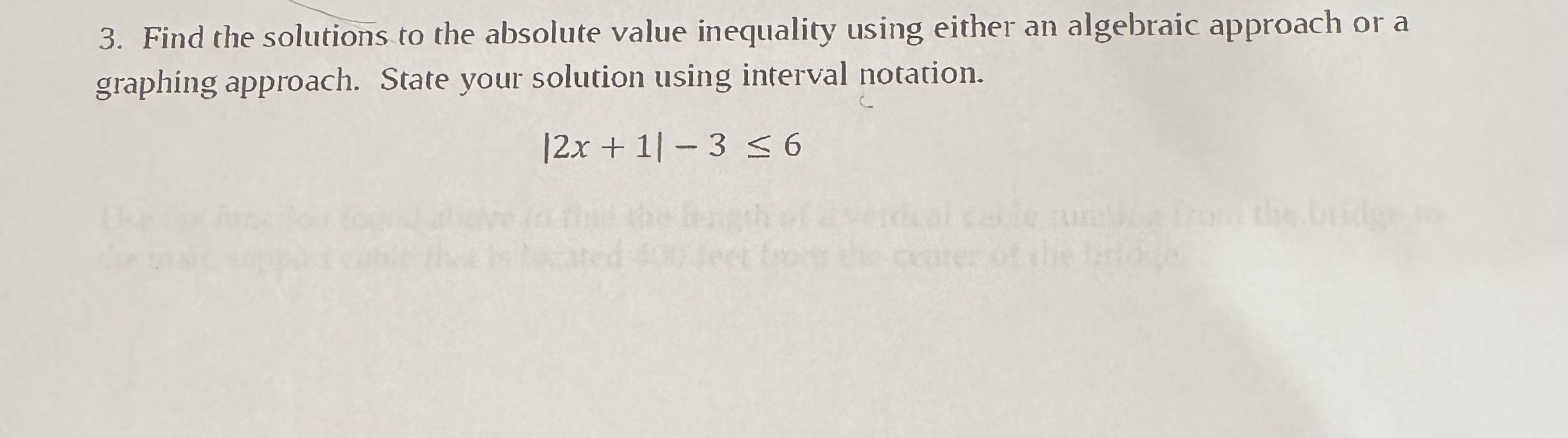 Solved Find the solutions to the absolute value inequality | Chegg.com