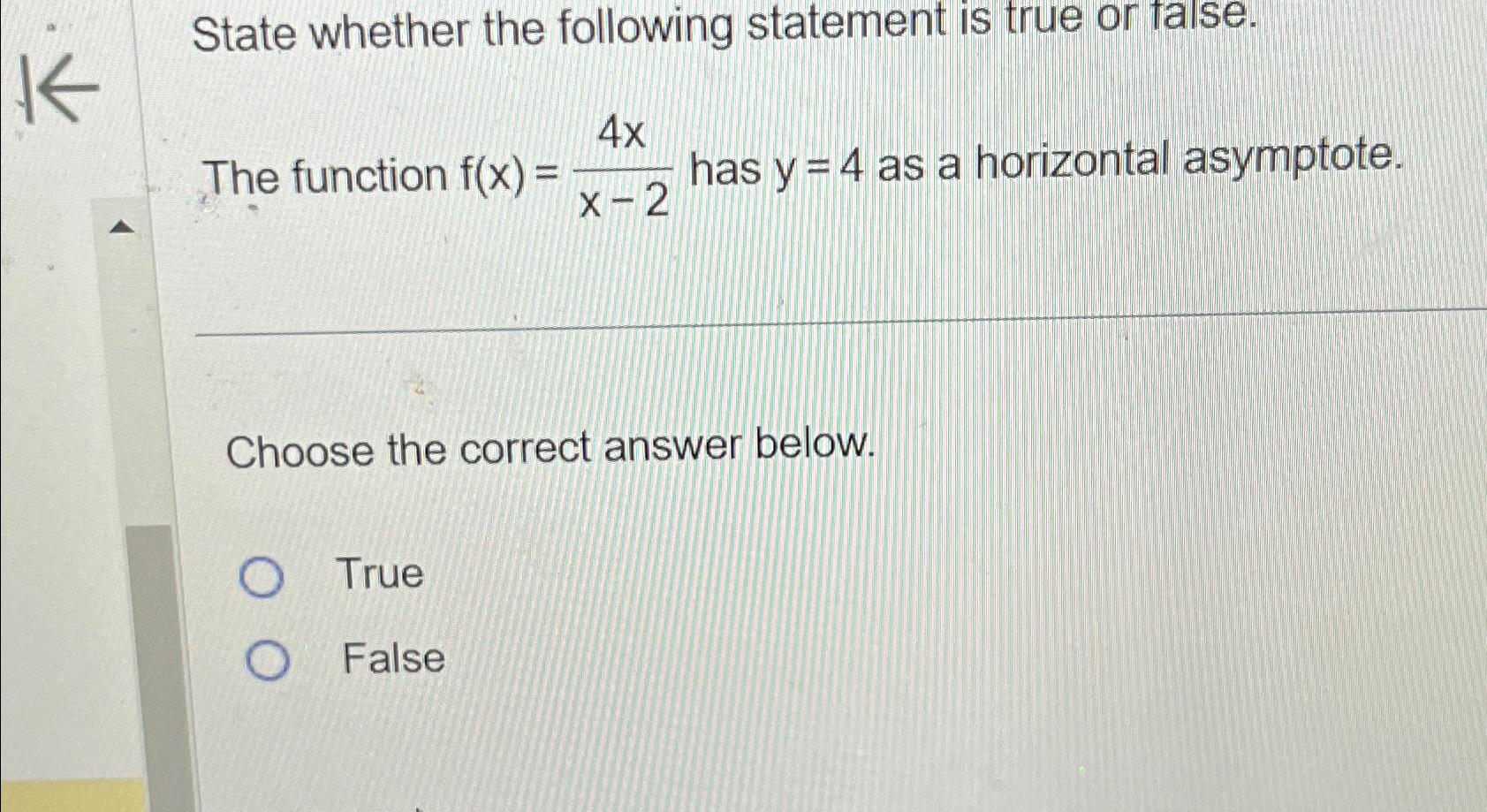 Solved State whether the following statement is true or | Chegg.com