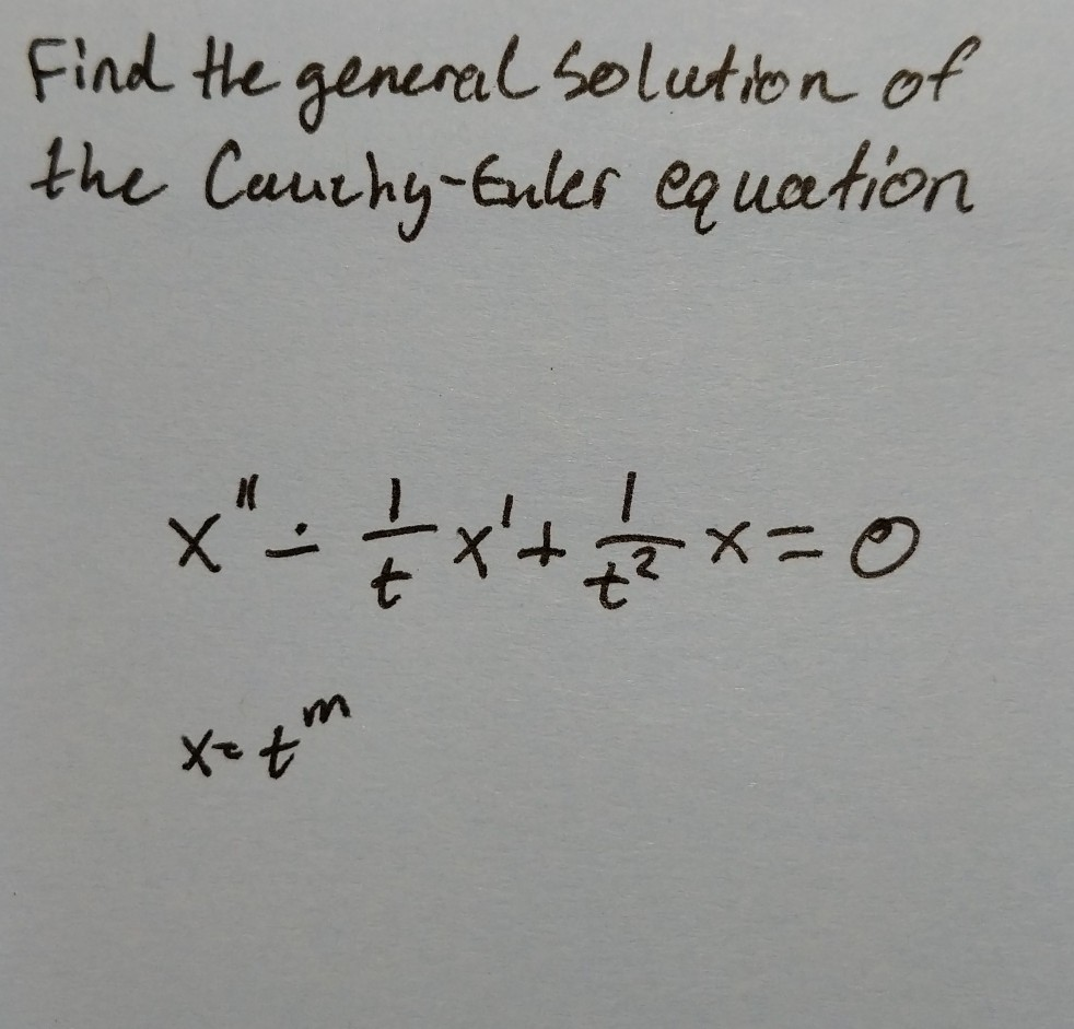 Solved Find the general solution of the Cauchy-Euler | Chegg.com