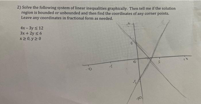 Solved 2 Solve The Following System Of Linear Inequalities