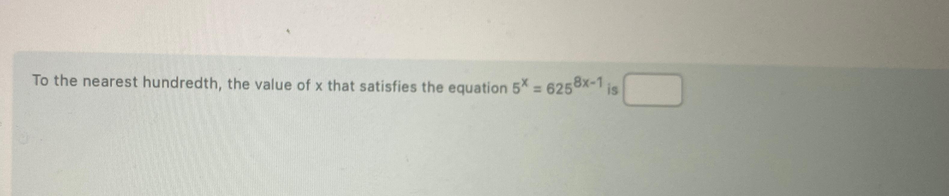 Solved To the nearest hundredth, the value of x ﻿that | Chegg.com