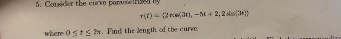 Solved 5. Consider the curve parametrized dy | Chegg.com