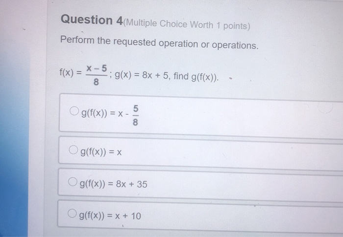 Solved Question 4(Multiple Choice Worth 1 points) Perform | Chegg.com
