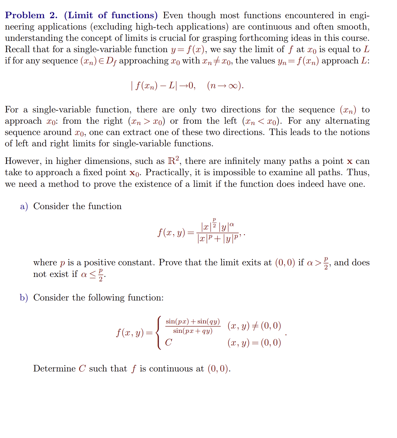 Solved Problem 2. (Limit of functions) ﻿Even though most | Chegg.com