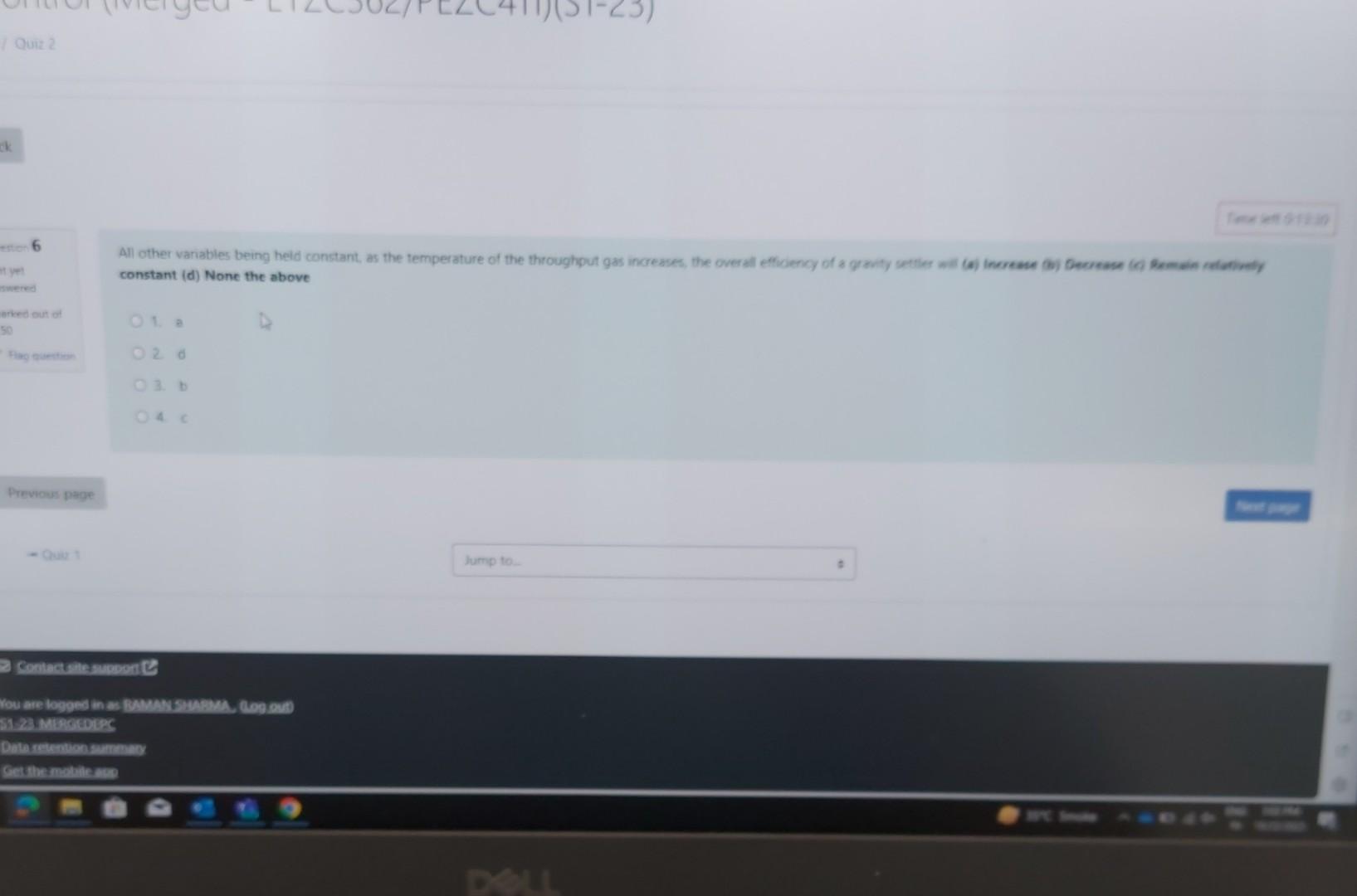Solved constant (d) None the above 2 \& 10 2. + 4 s | Chegg.com
