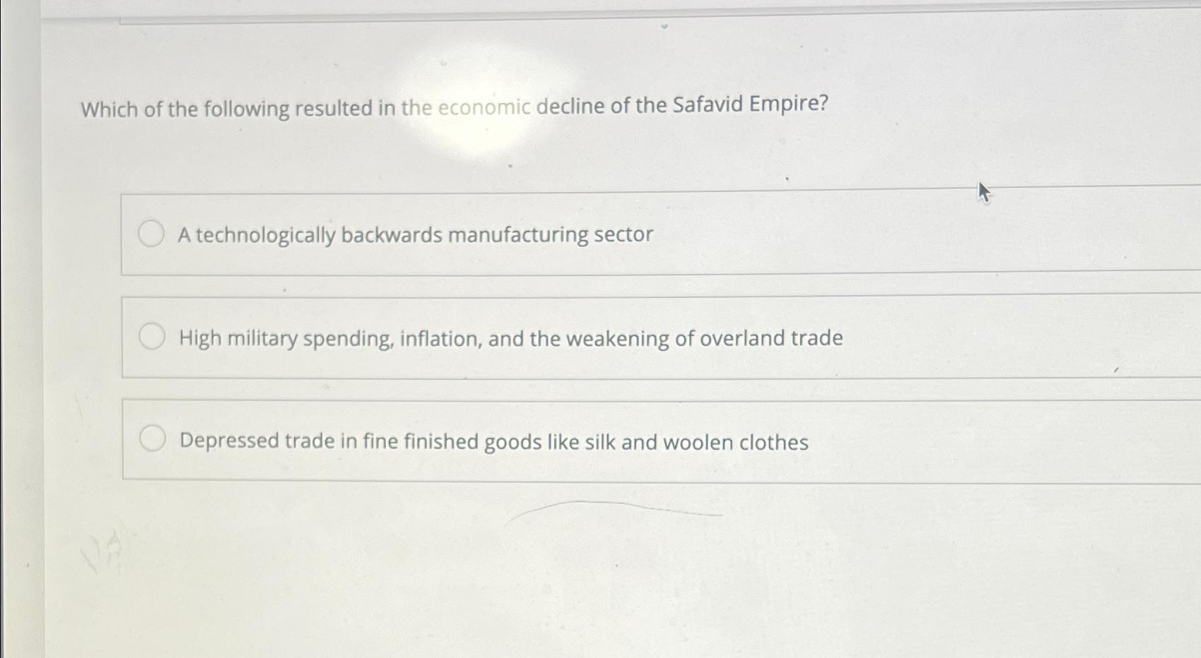 Solved Which of the following resulted in the economic | Chegg.com
