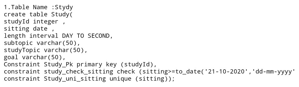 Solved 2.inserting records into Study table insert into | Chegg.com