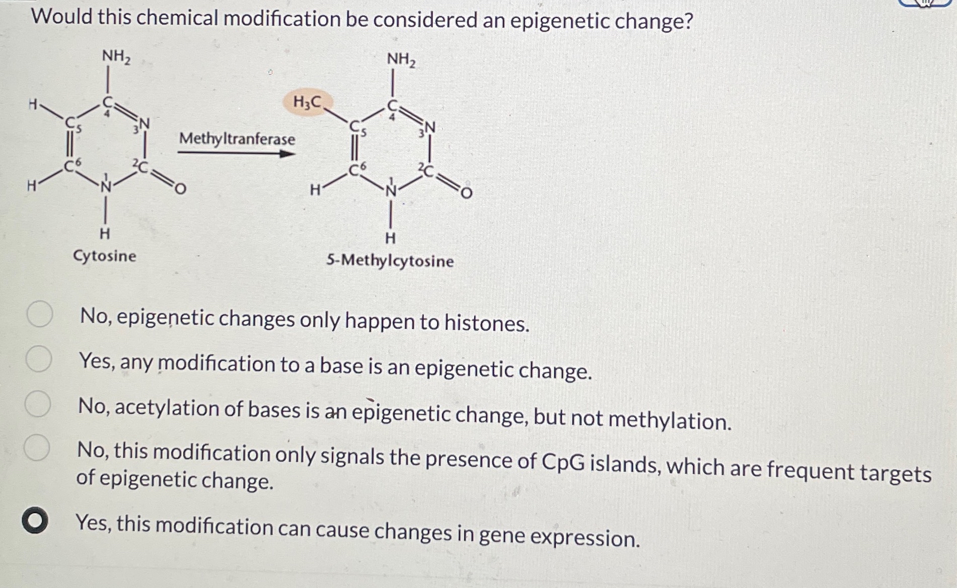 Solved Would this chemical modification be considered an | Chegg.com