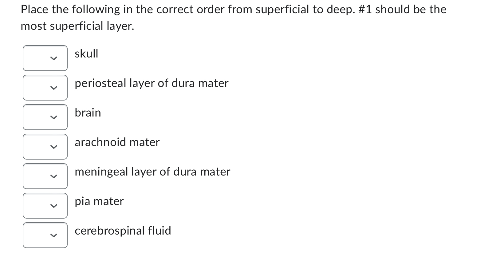 Solved Place the following in the correct order from | Chegg.com