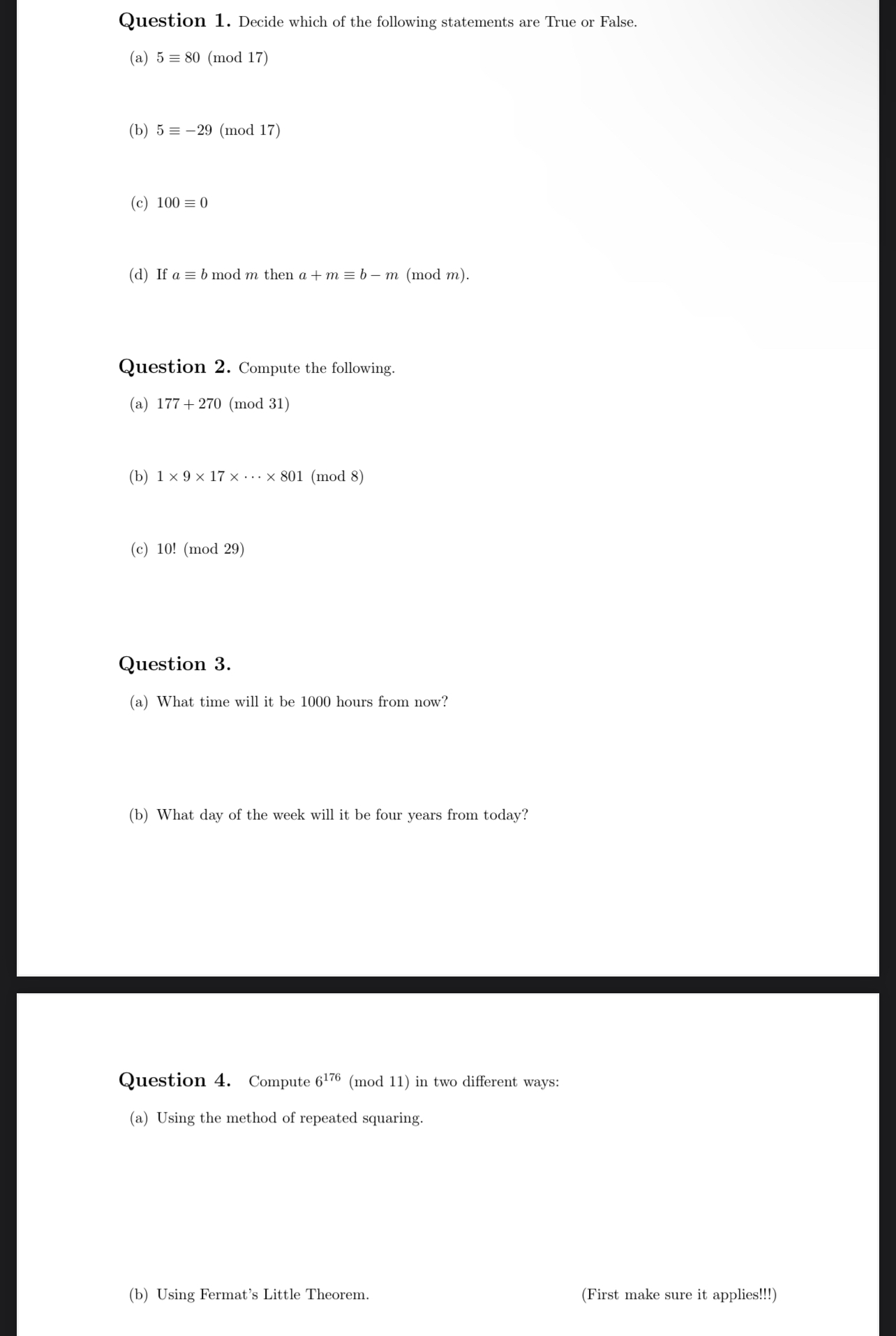 Solved Question 1. ﻿Decide which of the following statements | Chegg.com