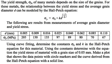 Solved ONLY UTILIZE MATLAB TO CREATE A MATLAB CODEThe yield | Chegg.com