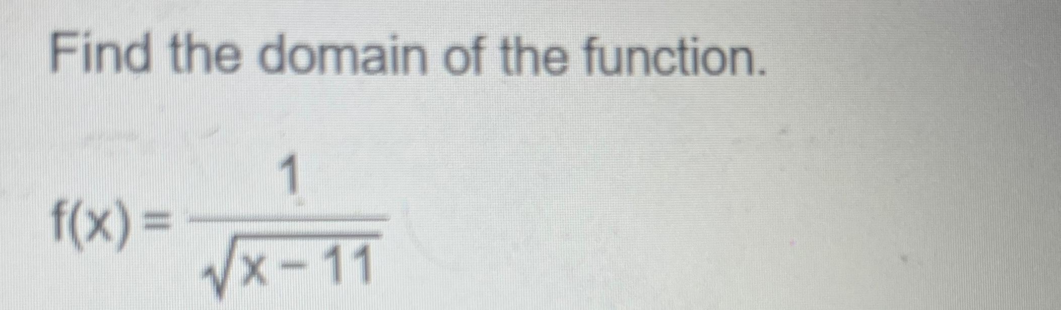 Solved Find the domain of the function.f(x)=1x-112 | Chegg.com