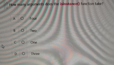 Solved How many arguments does the isinstance() ﻿function | Chegg.com