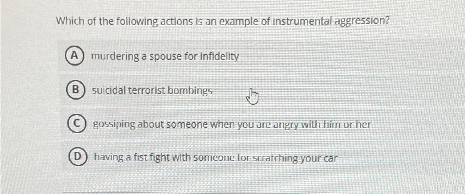 Solved Which of the following actions is an example of | Chegg.com